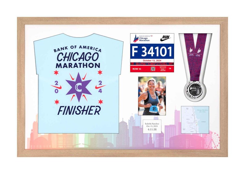 Chicago Marathon 2025 Medal Display Frame: Personalized Finisher Gift ...