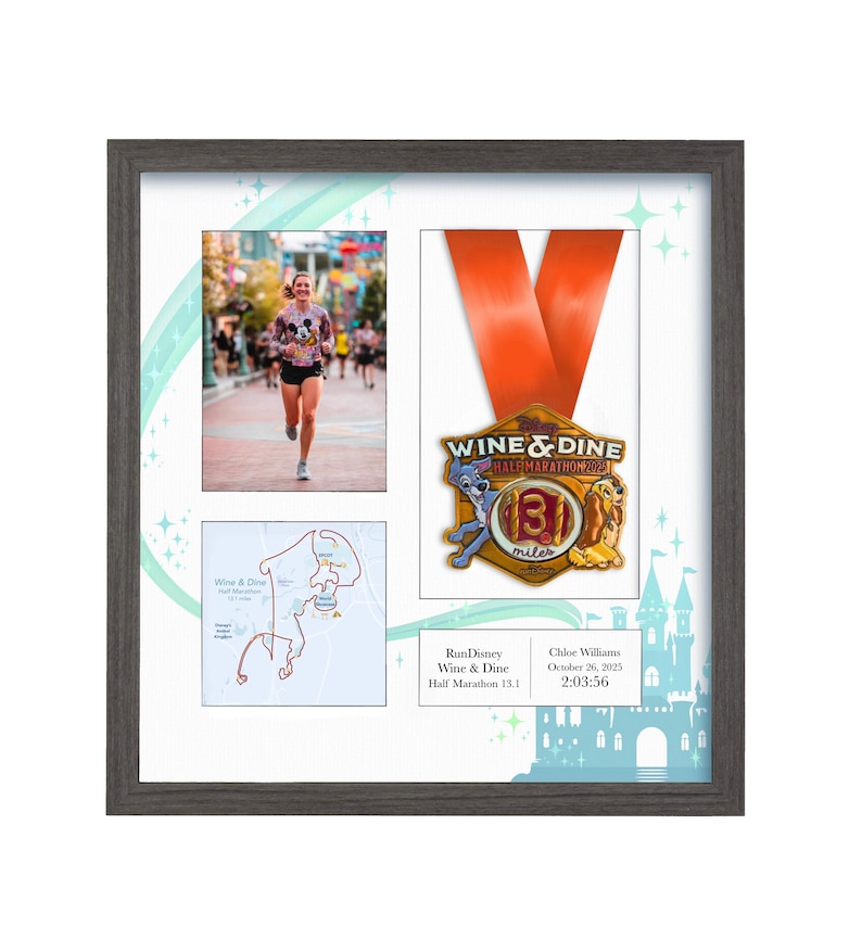 2025 Disney Wine and Dine Marathon Weekend Half Marathon Medal Display ...