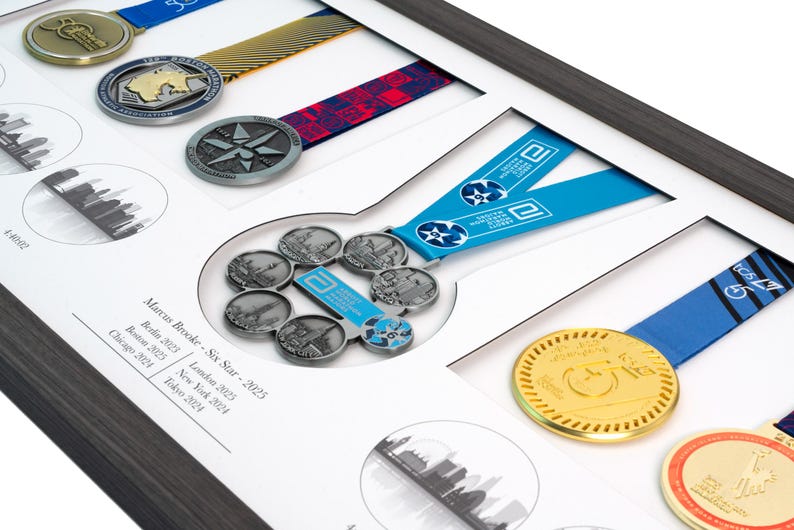 Six Star Abbott World Marathon Majors Personalized Medal Display Frame ...