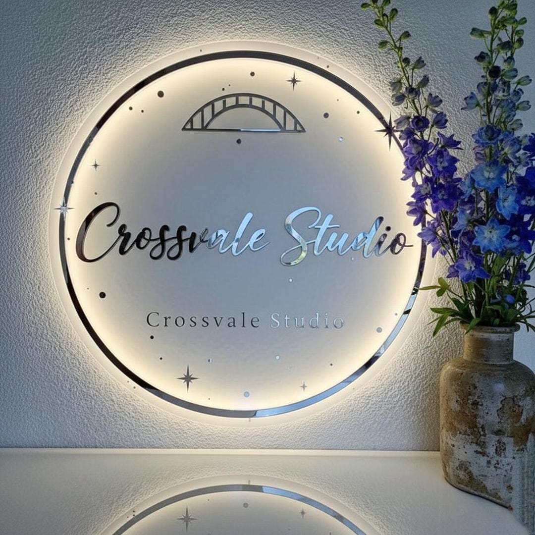 Custom Backlit Business Logo Sign | 3D Acrylic Salon Sign - Etsy