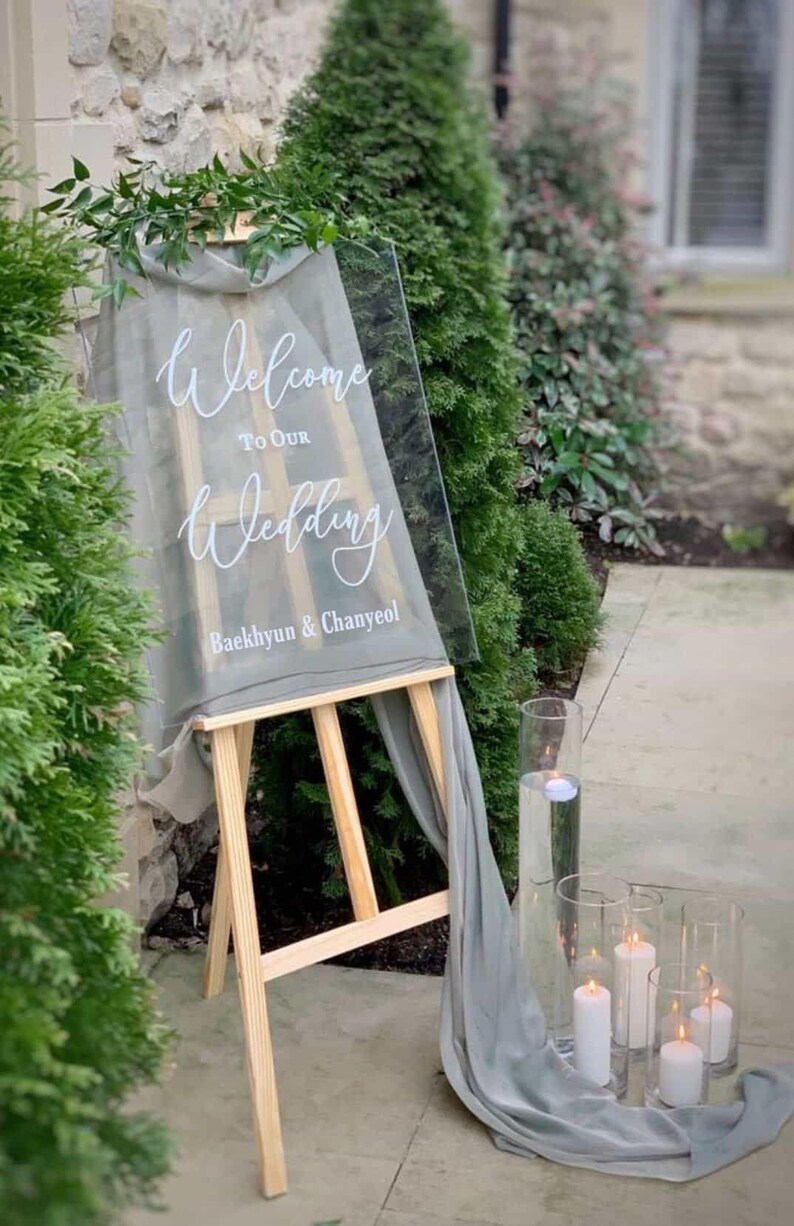 Custom Wedding Sign, Wedding Reception Sign, Embossed Acrylic Sign ...