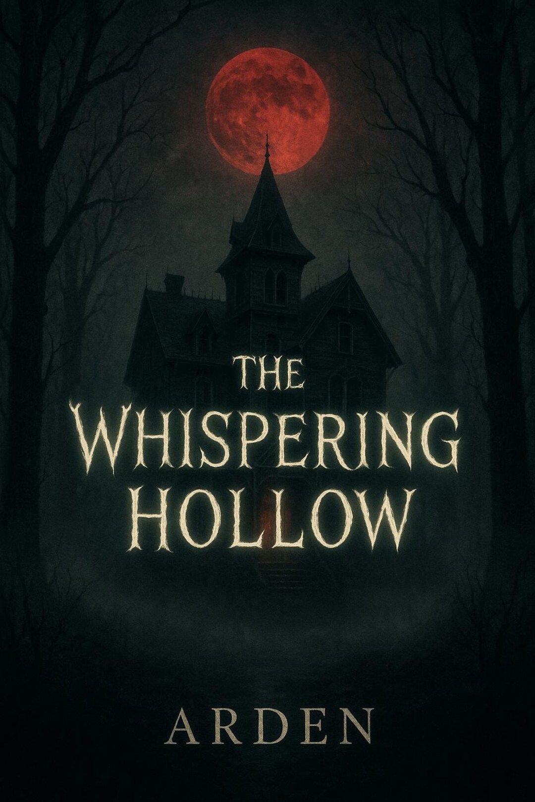 Horror Book Cover • Haunted House & Blood Moon Art • Digital Download ...
