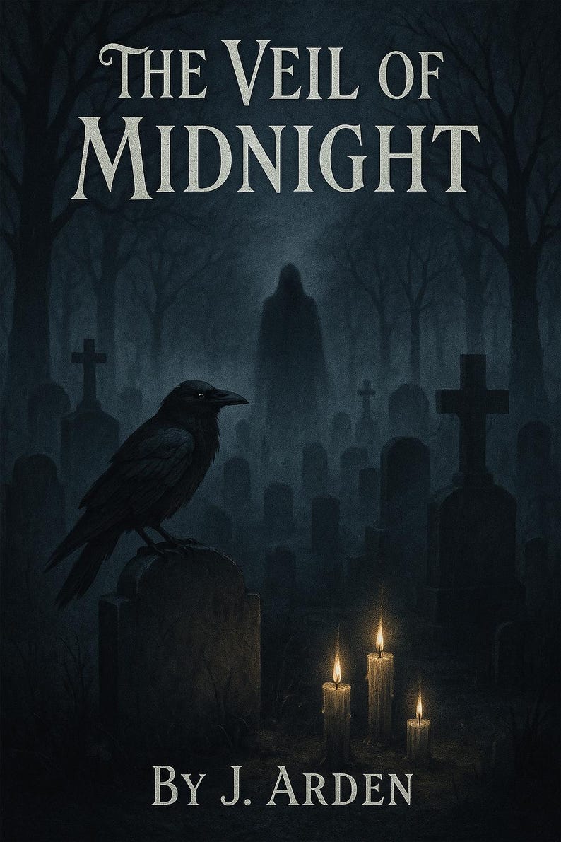 Dark Fantasy Book Cover | the Veil of Midnight | Gothic Horror Ebook ...