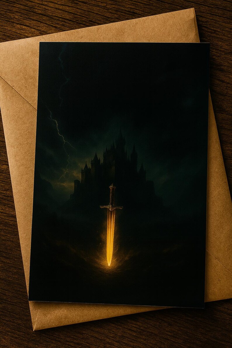 Epic Fantasy Book Cover: Glowing Sword, Dark Castle (digital Download ...