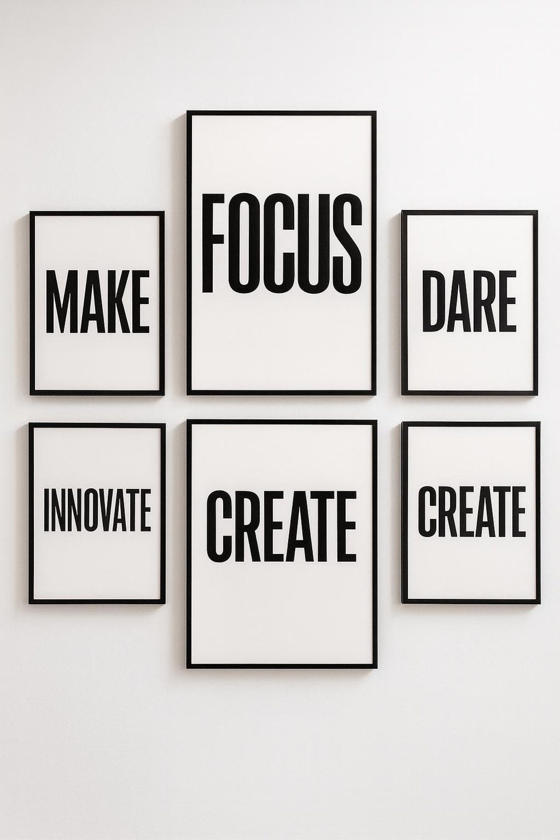 Minimalist Motivational Poster | FOCUS Typography Print | Black and ...