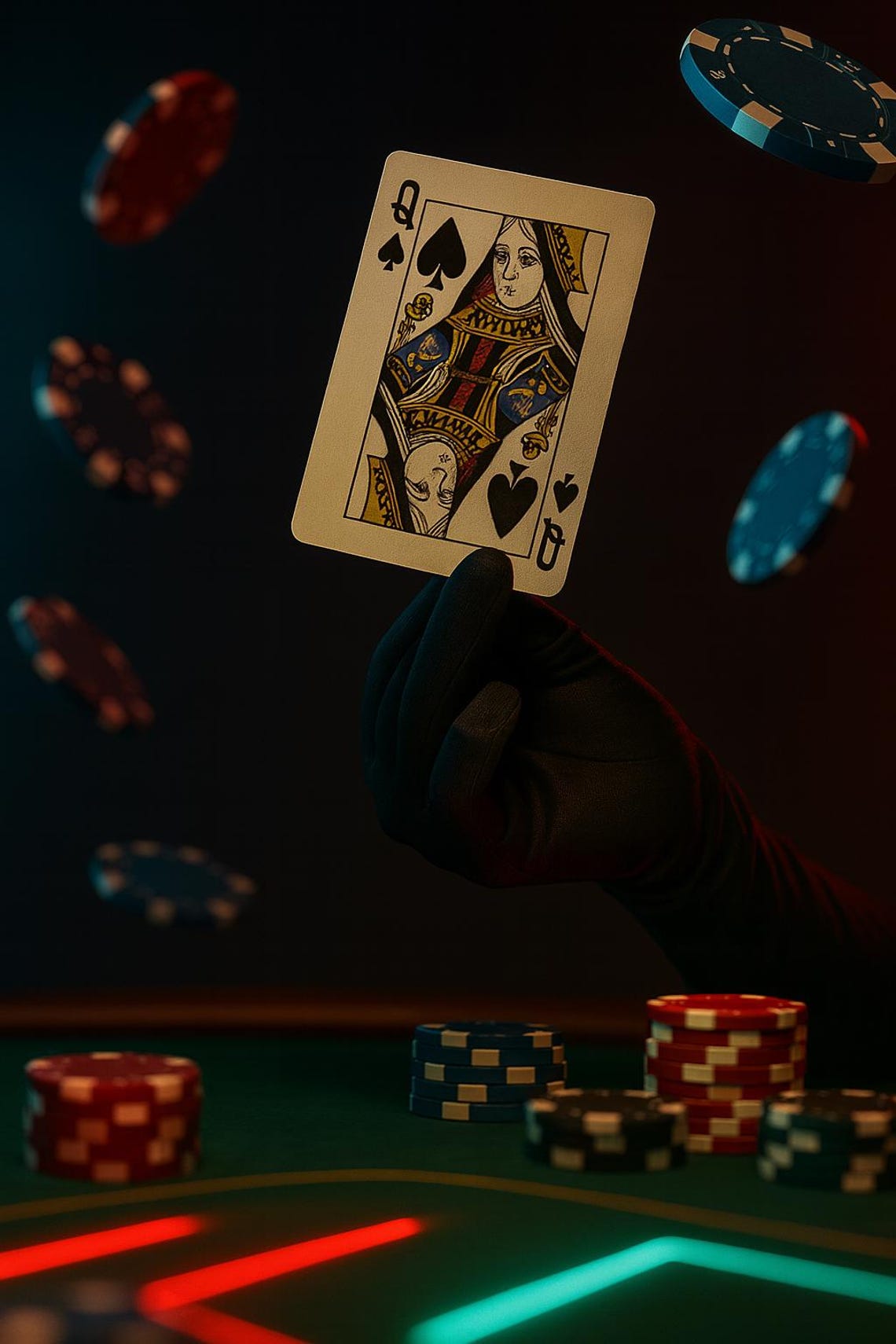 Queen of Spades Poster – Elegant Casino Lady Wall Art for Poker Room or ...