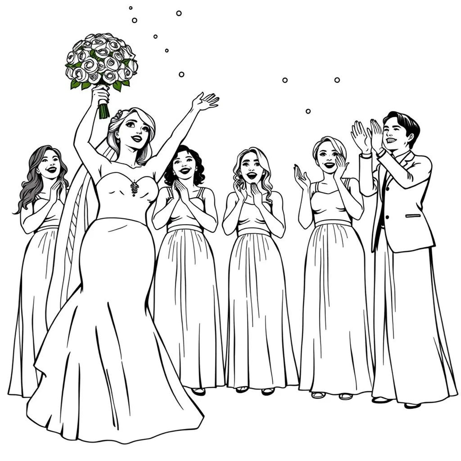 Bridal Coloring Book | Wedding Dress Designs, Teens & Adults (instant ...