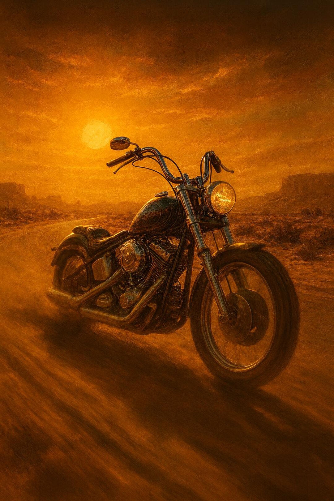 Desert Ride – Motorcycle Adventure Poster | Biker Wall Art | Digital ...