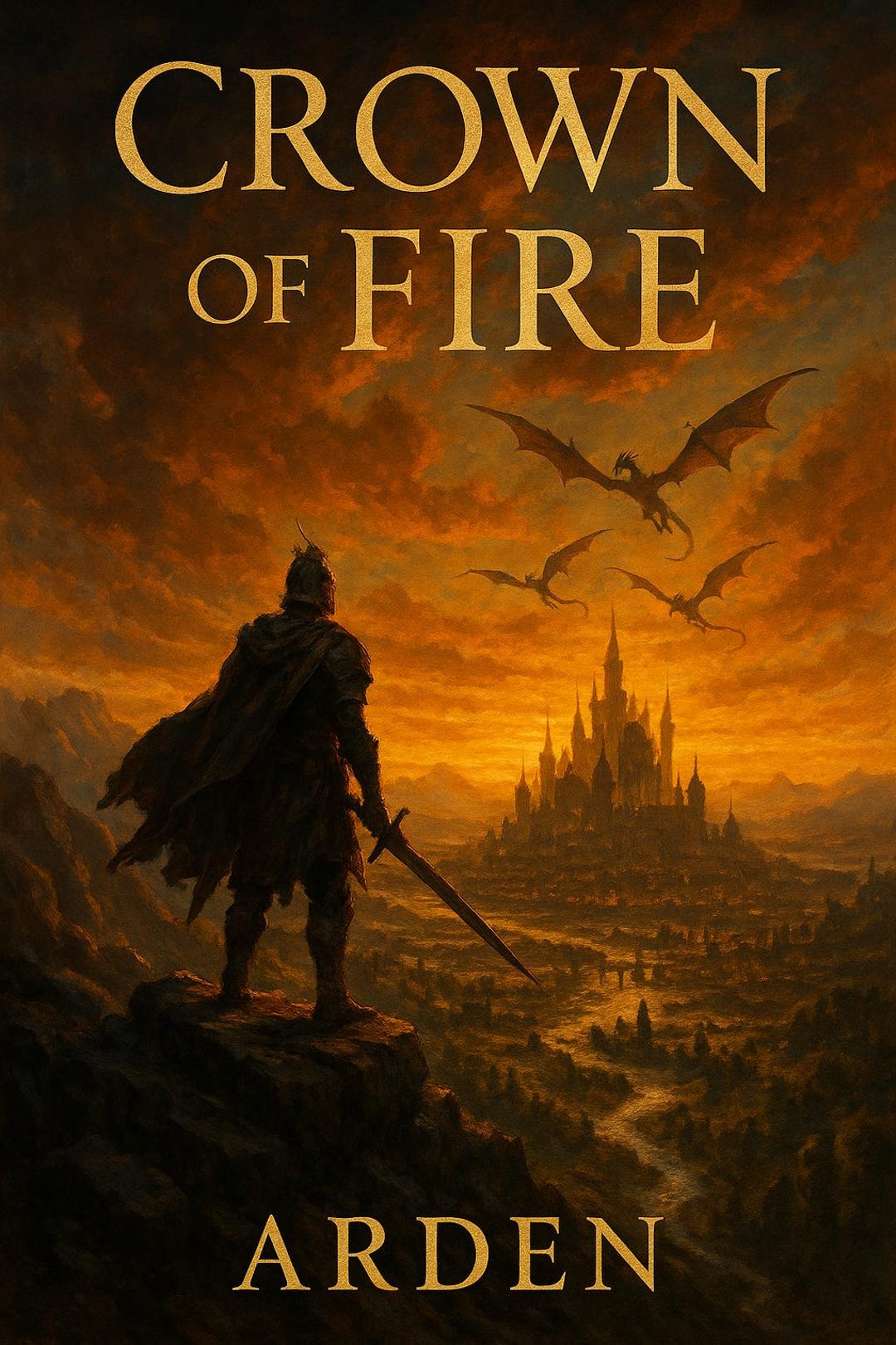 Crown of Fire – Epic Fantasy Book Cover Template | Warrior and Dragons ...