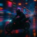 Motorcycle Night Ride Poster – Cyberpunk Biker Wall Art With Neon City ...
