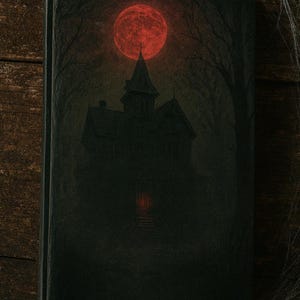 Horror Book Cover • Haunted House & Blood Moon Art • Digital Download ...