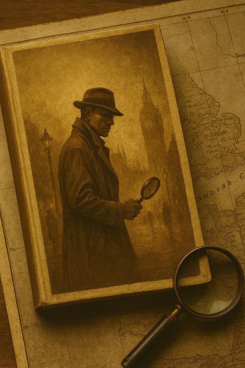 Noir Detective Book Cover Print: Vintage Mystery Artwork (digital ...