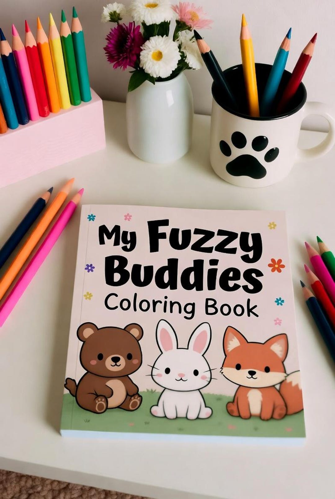 My Fuzzy Buddies Coloring Book | Cute Animal Coloring Pages for Kids ...