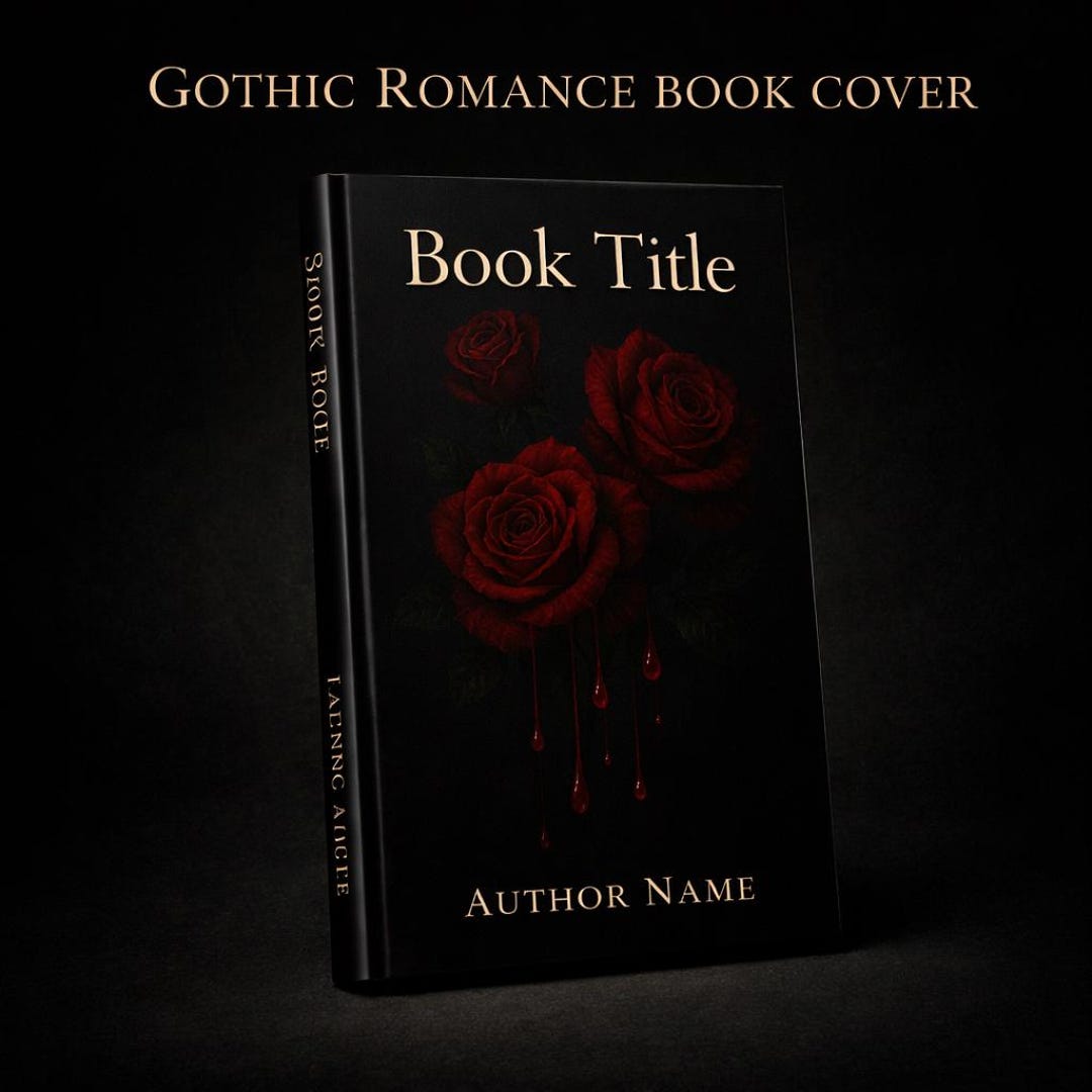 Dark Romance Book Cover: Gothic Roses, Ebook & Print Design (digital ...