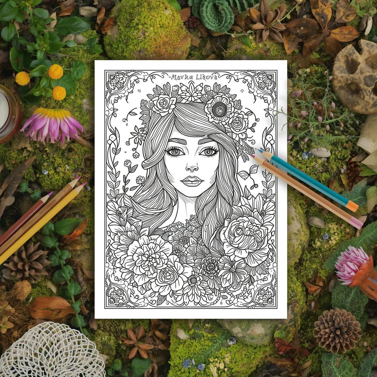 Fantasy Fairy Coloring Page: Whimsical Wings Printable Art (digital ...