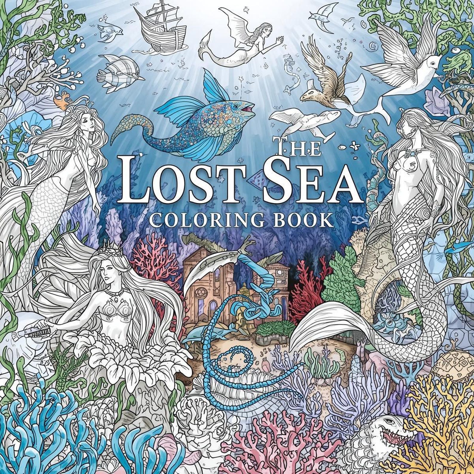 Fantasy Mermaid Coloring Book: Intricate Ocean Art (digital Download ...
