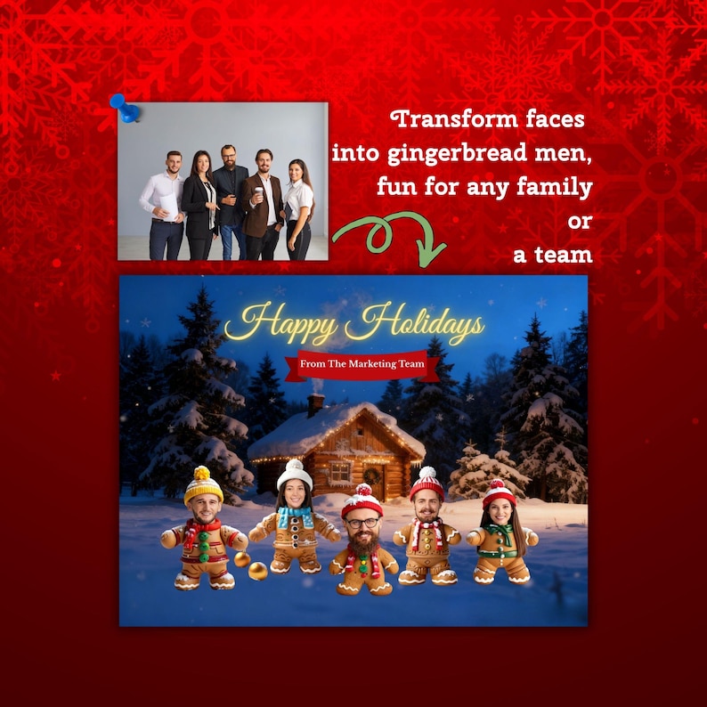 Personalized Gingerbread Family Corporate Christmas Card | Funny ...