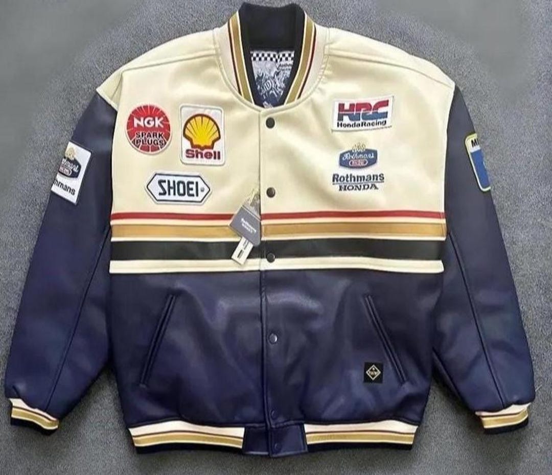Rothmans Honda Motogp Leather Jacket, Cowhide Racing Biker Jacket - Etsy