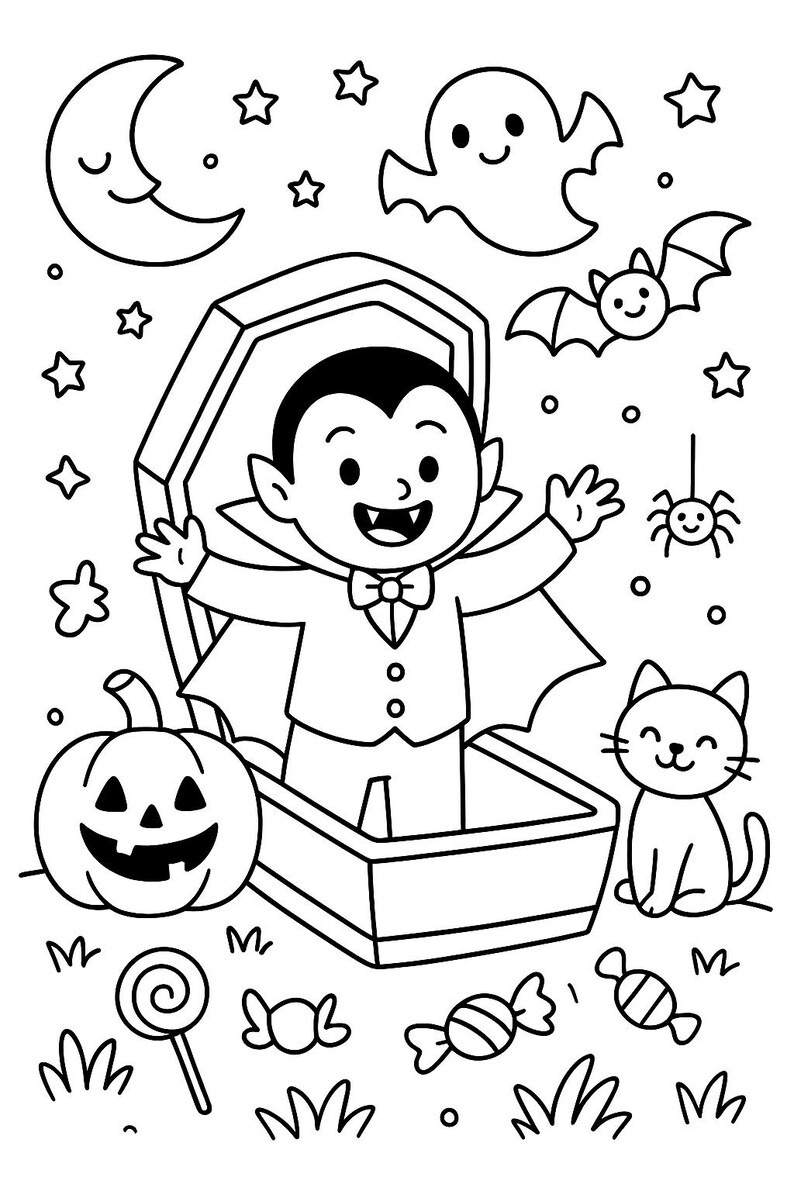Halloween Coloring Pages: Spooky Ghosts, Pumpkins, Witches (PDF ...