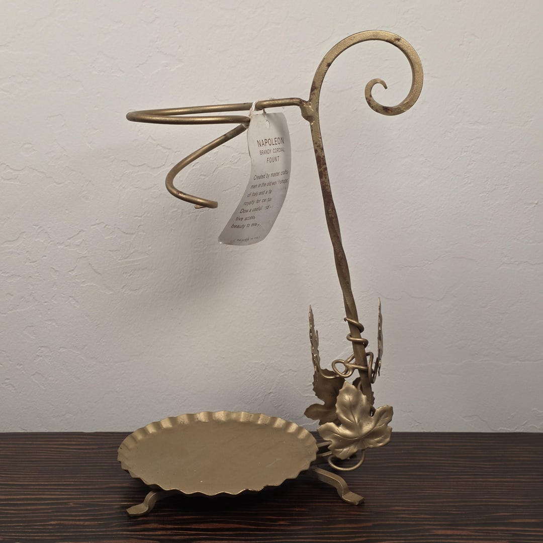 Vintage Italian Brass Brandy Warmer Stand • Napoleon Cordial Fount ...
