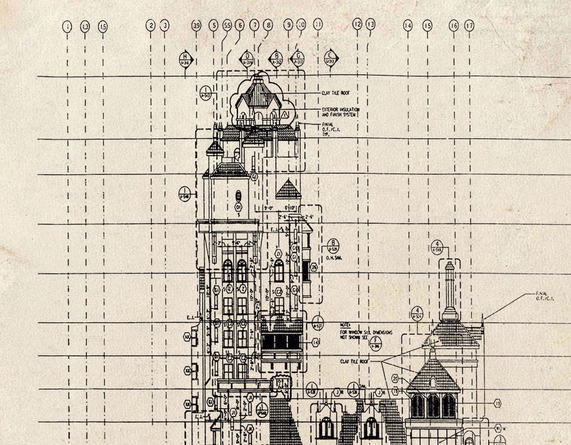 Disney World - Tower of Terror Mansion - Blueprint - Disney ...