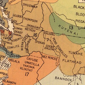 Native American Indian Tribes - Map - State - Print - Poster - Etsy