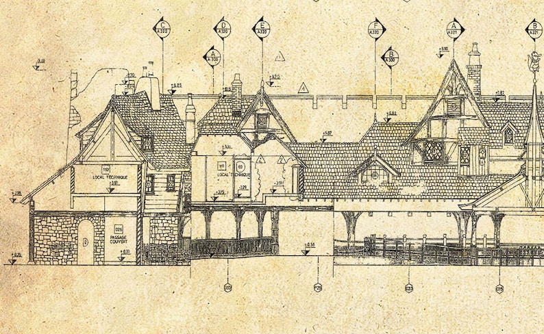 Disneyland Paris Peter Pan Blueprint Disney Disneyland - Etsy