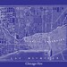 Chicago Fire Street Map Vintage Print Poster Blueprint Blue - Etsy