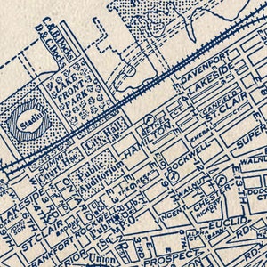 Cleveland Ohio Map Blueprint Vintage Grunge Print Poster - Etsy