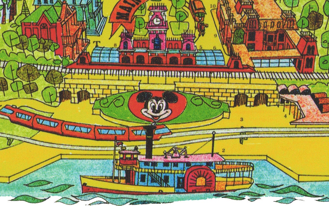 Disney World Map - Vintage - Disney Map - Panoramic Birds Eye View ...