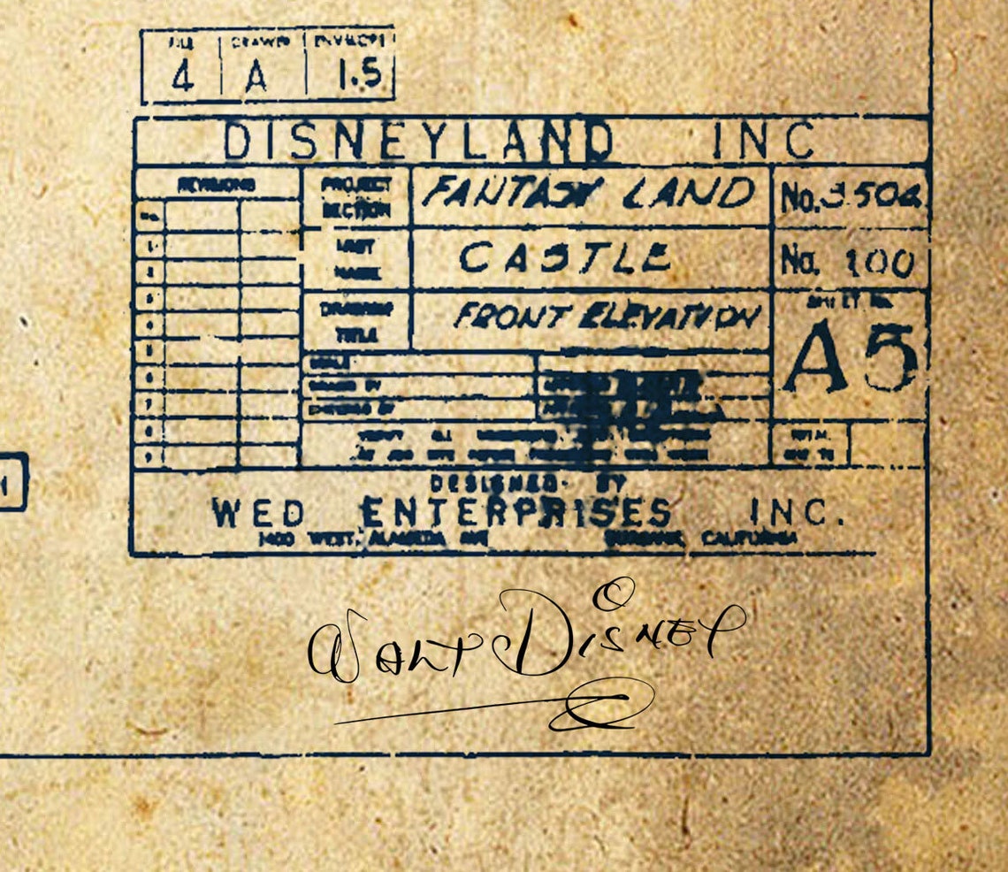 Disneyland Castle - Blueprint - Disney - Cinderella - Sleeping Beauty ...