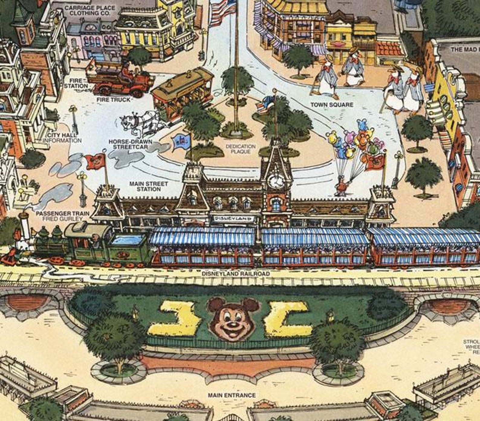 Disneyland Map - 2000 - Disney Map - Panoramic - Birds Eye View - Map ...