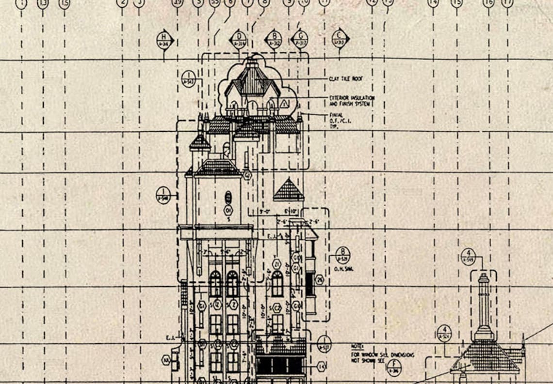 Disney World Tower of Terror Mansion Blueprint Disney - Etsy