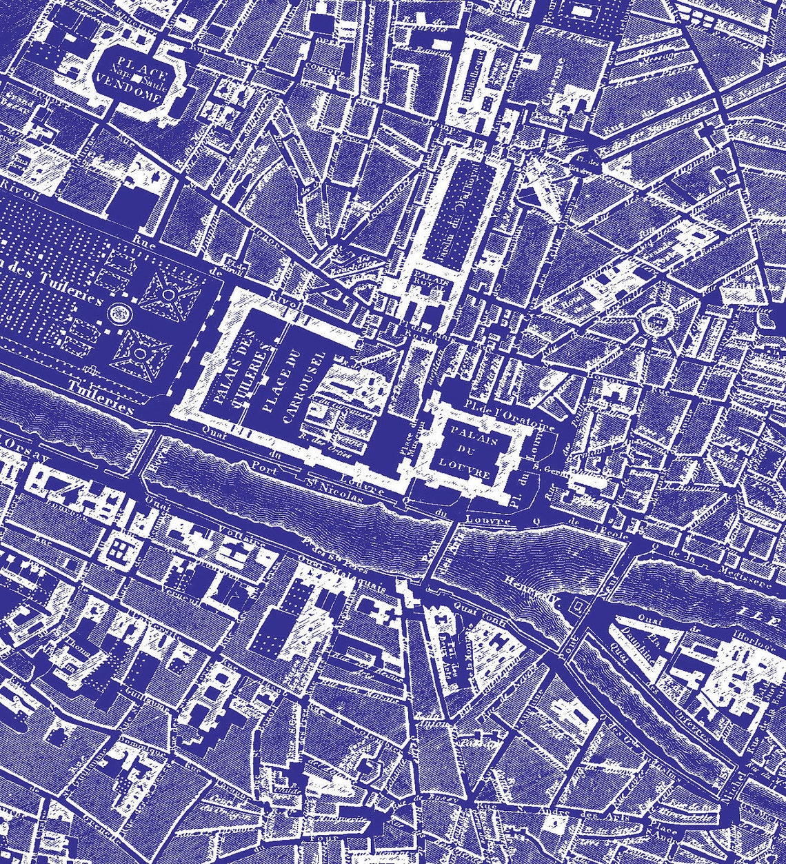 Paris Street Map Blueprint Vintage Poster Print - Etsy