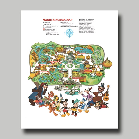 Disney World Magic Kingdom Map Disney Map Panoramic - Etsy