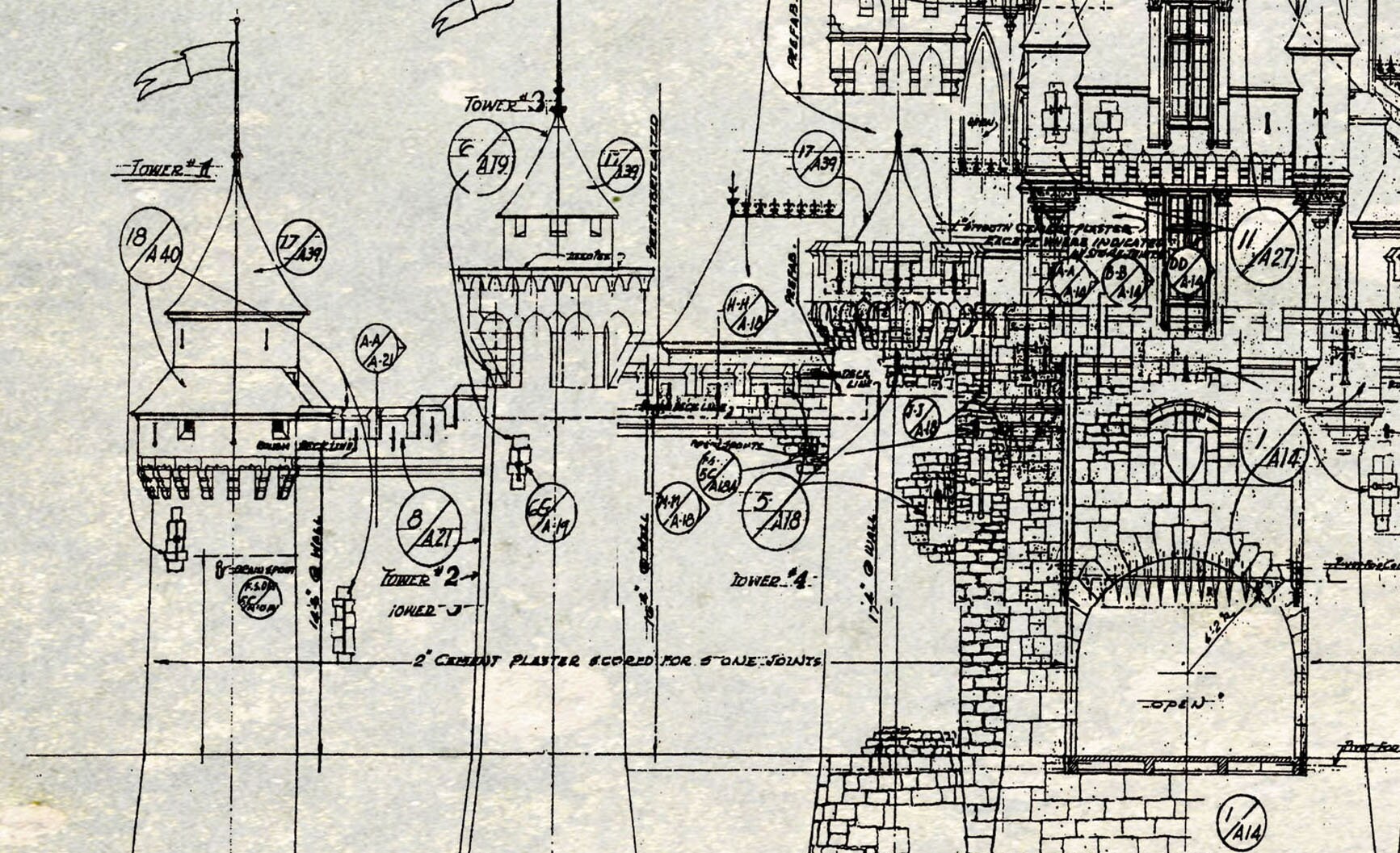 Disneyland Castle Blueprint Disney Cinderella - Etsy