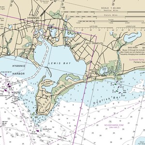 Hyannis Hyannis Port Map Nautical Map Nautical Chart - Etsy