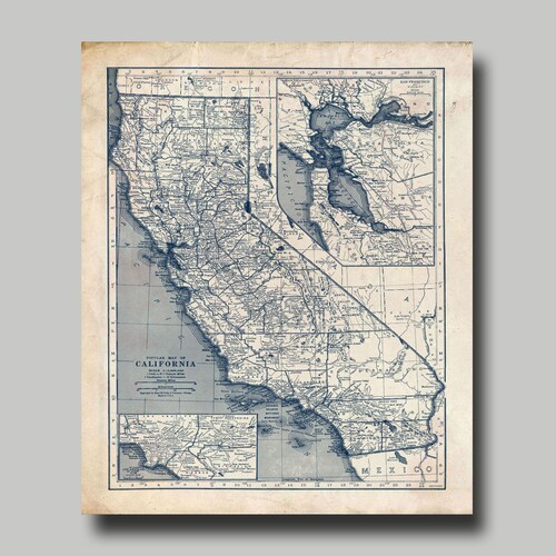 California State Wall Map Large Print Poster - Etsy