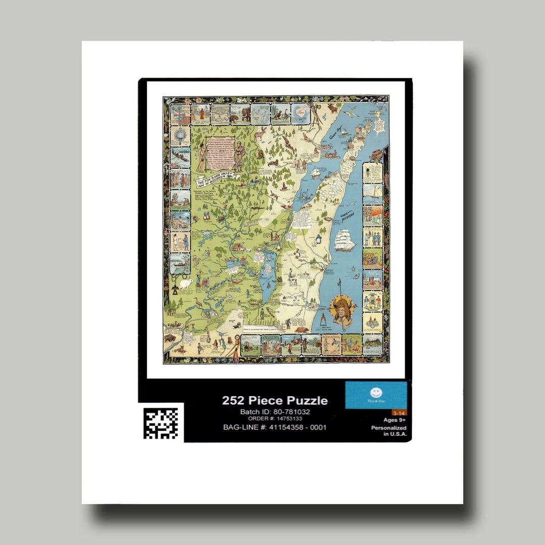Puzzle - Door County - Map - Wisconsin - Etsy