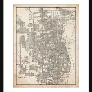 Omaha Map Street Map Vintage Poster Print Grunge - Etsy