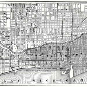 Chicago Map - 1942 - Vintage - Panoramic - Print - Poster - Etsy