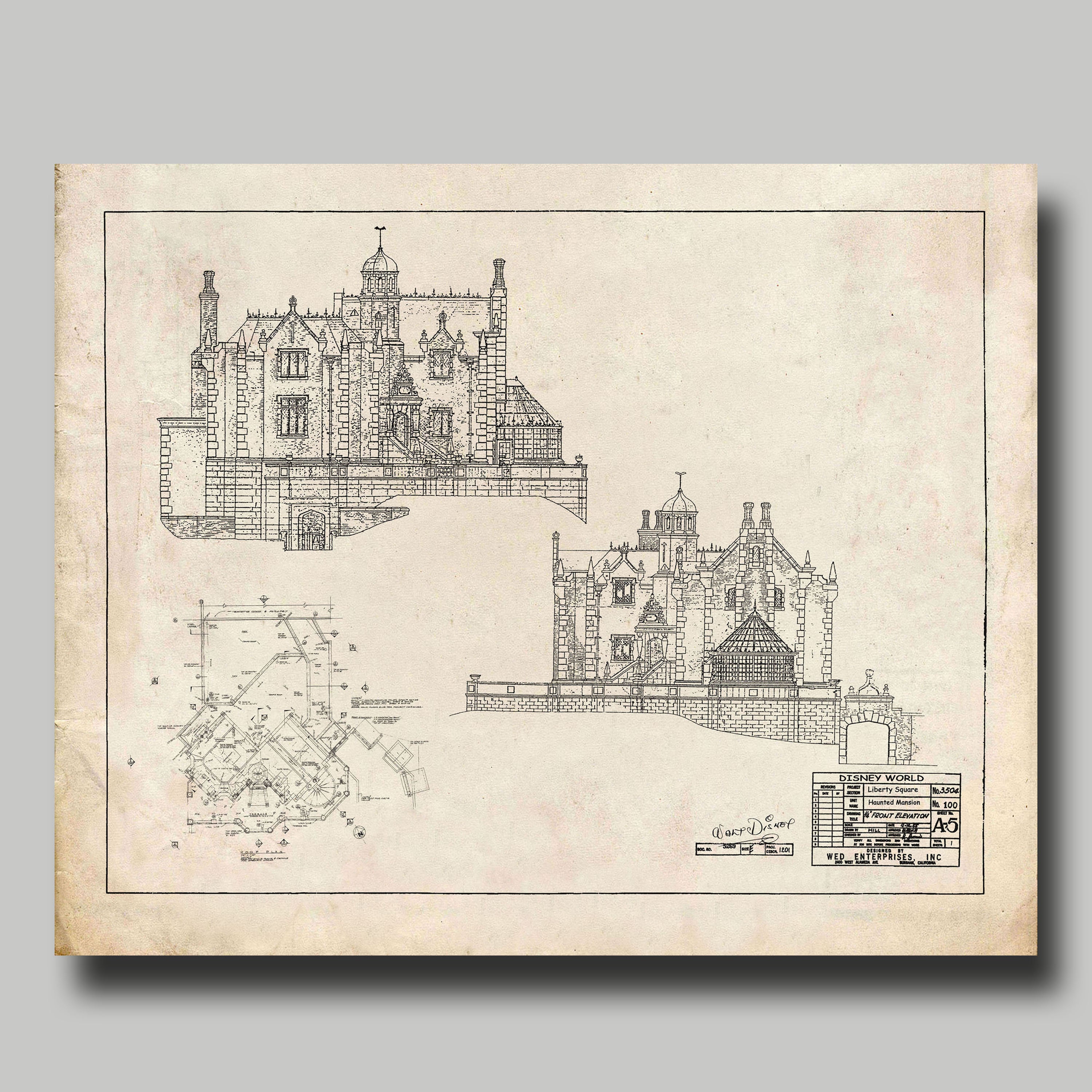 Disney World - Haunted Mansion - Blueprint - Disney - Disneyland ...
