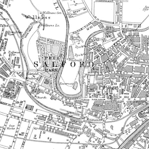 Vintage Map of Manchester England Vintage Map Print Poster - Etsy