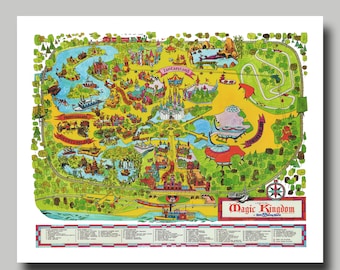 1973 Magic Kingdom Map Poster Disney Map Poster Disney World Map ...