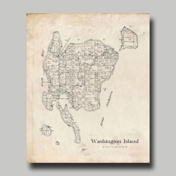 Door County Map Poster - Etsy