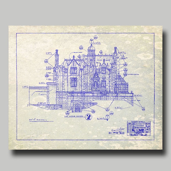 Disney World Haunted Mansion Blueprint Disney | Etsy