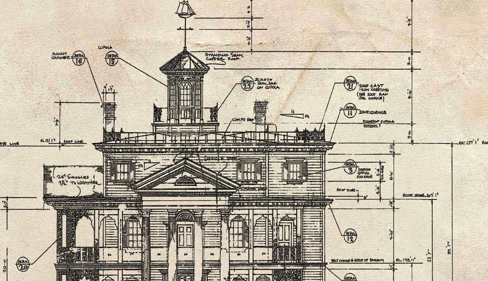 Disneyland Haunted Mansion Blueprint Disney Disneyland - Etsy
