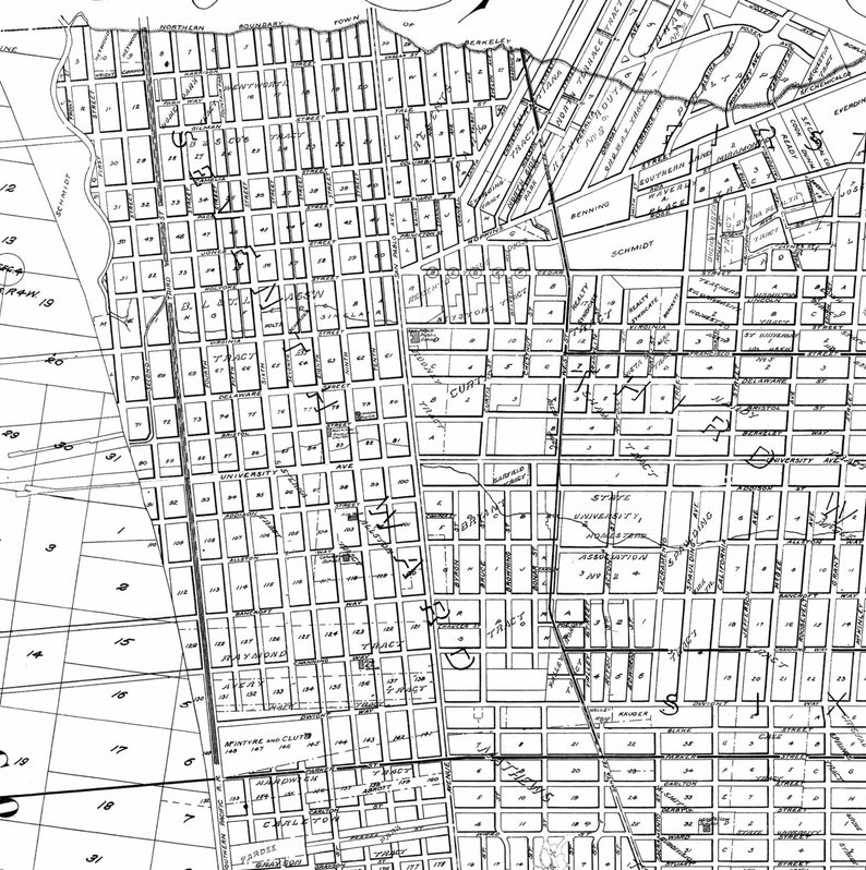 Berkeley Street Map Vintage Print Poster - Etsy