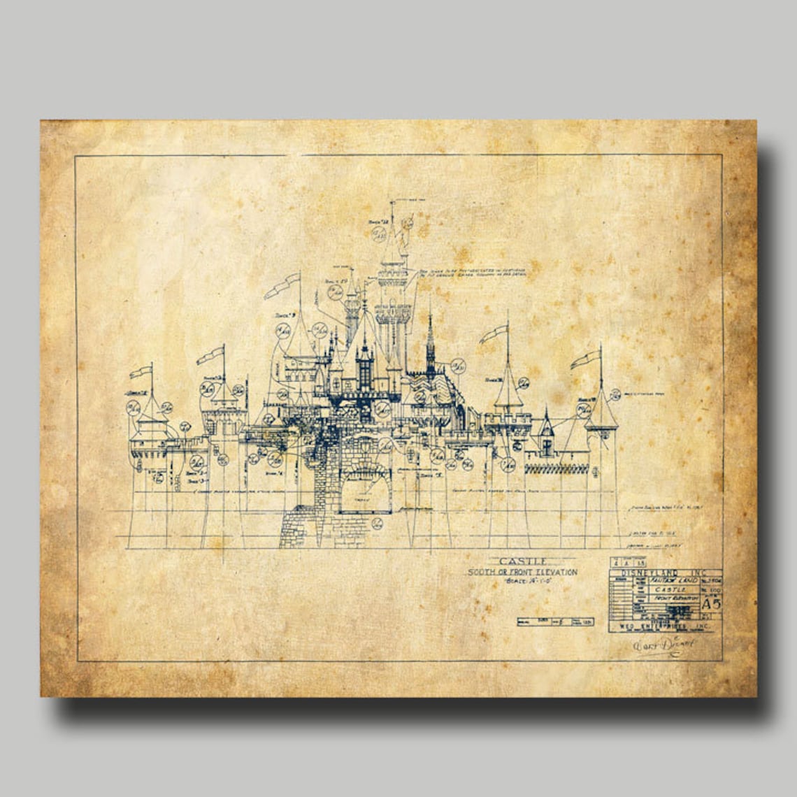 Disneyland Castle - Blueprint - Disney - Cinderella - Sleeping Beauty ...
