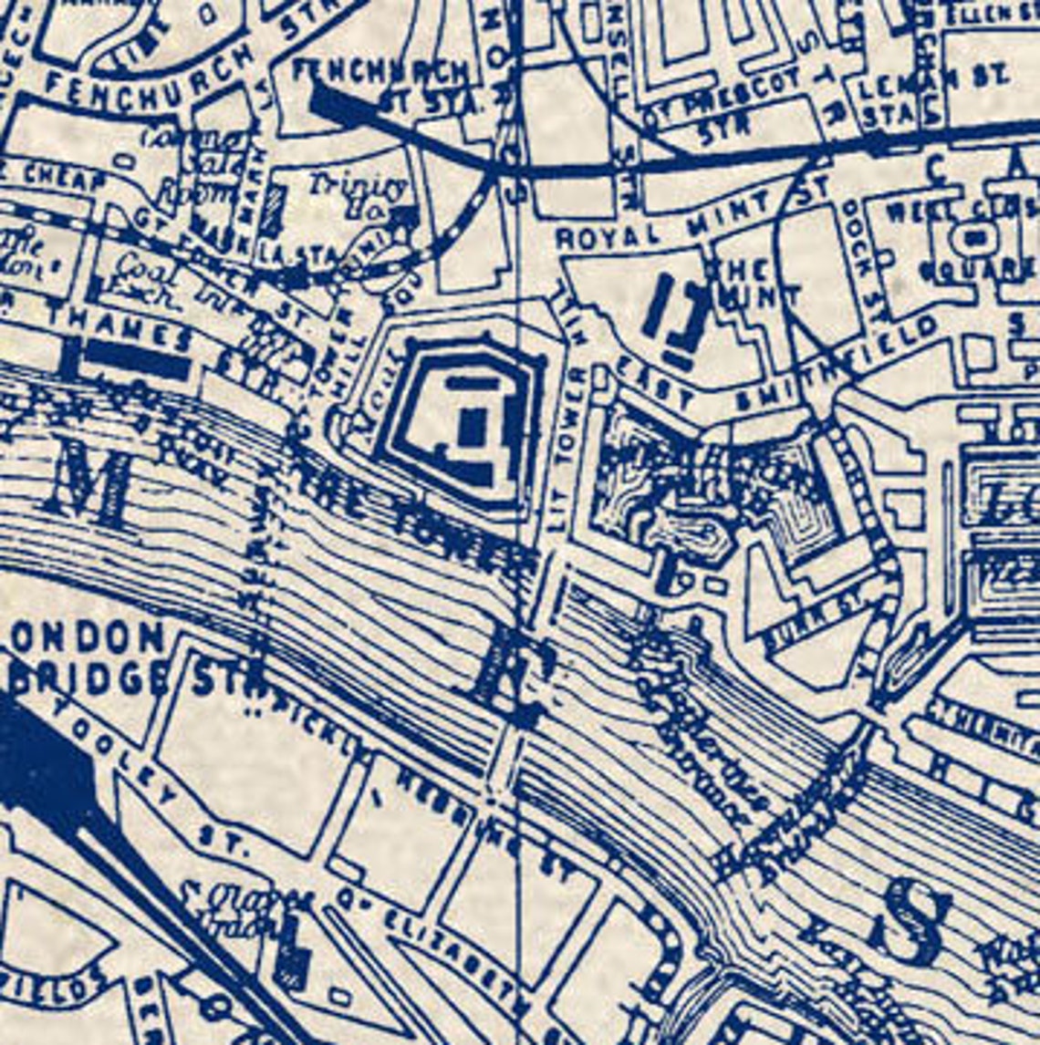 London Map Blueprint Vintage Street Map Poster - Etsy